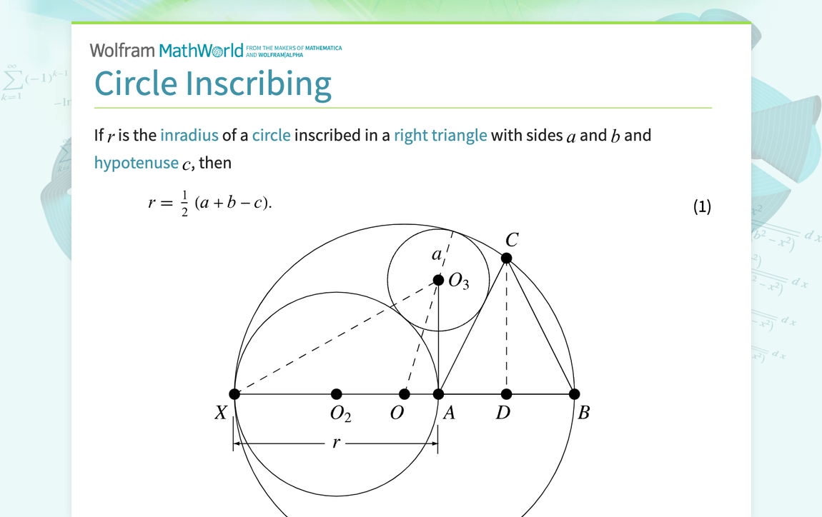Circle Inscribing -- from Wolfram MathWorld