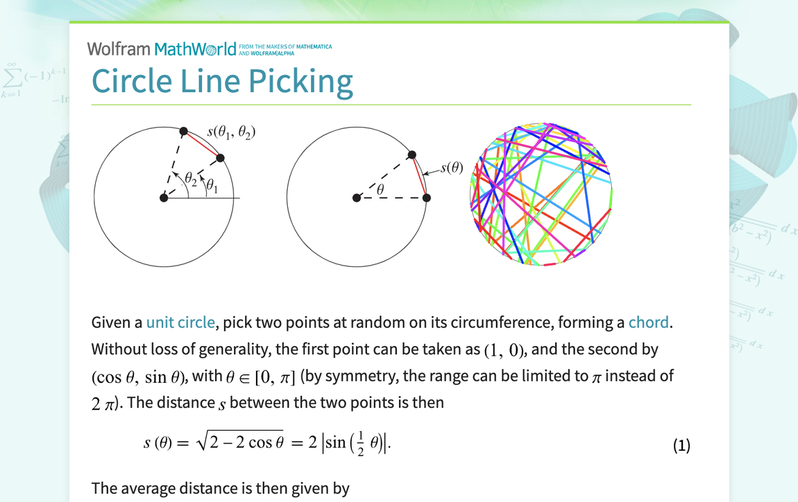 Circle Line Picking -- from Wolfram MathWorld