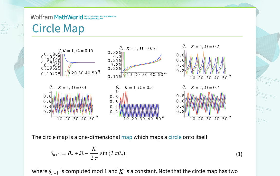Circle Map -- from Wolfram MathWorld