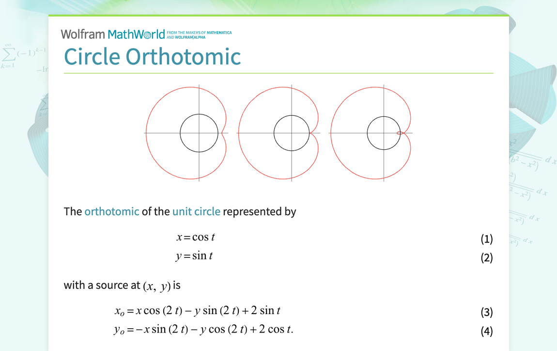 Circle Orthotomic -- from Wolfram MathWorld