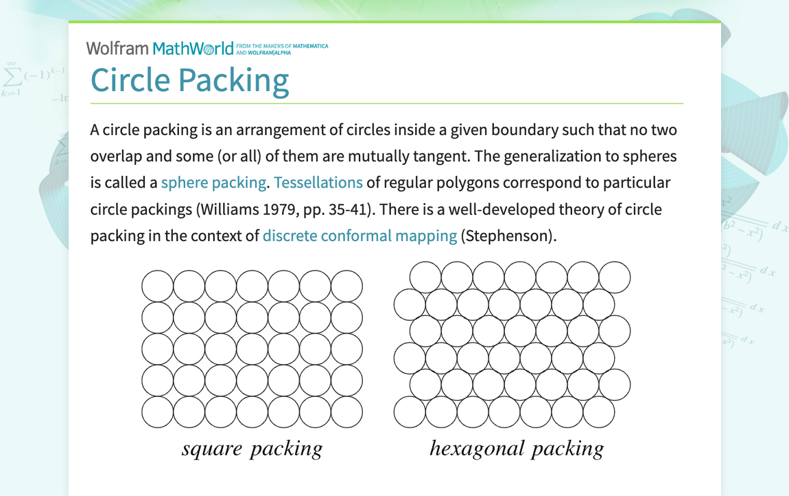 Circle Packing -- from Wolfram MathWorld