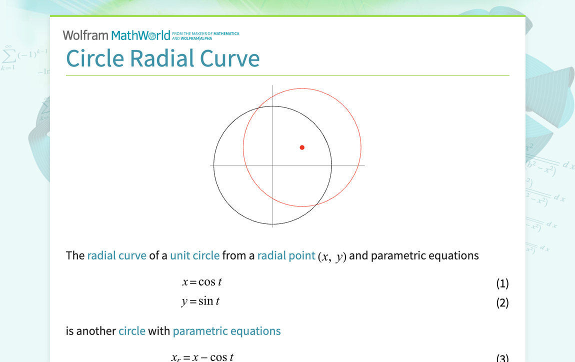 Circle Radial Curve -- from Wolfram MathWorld