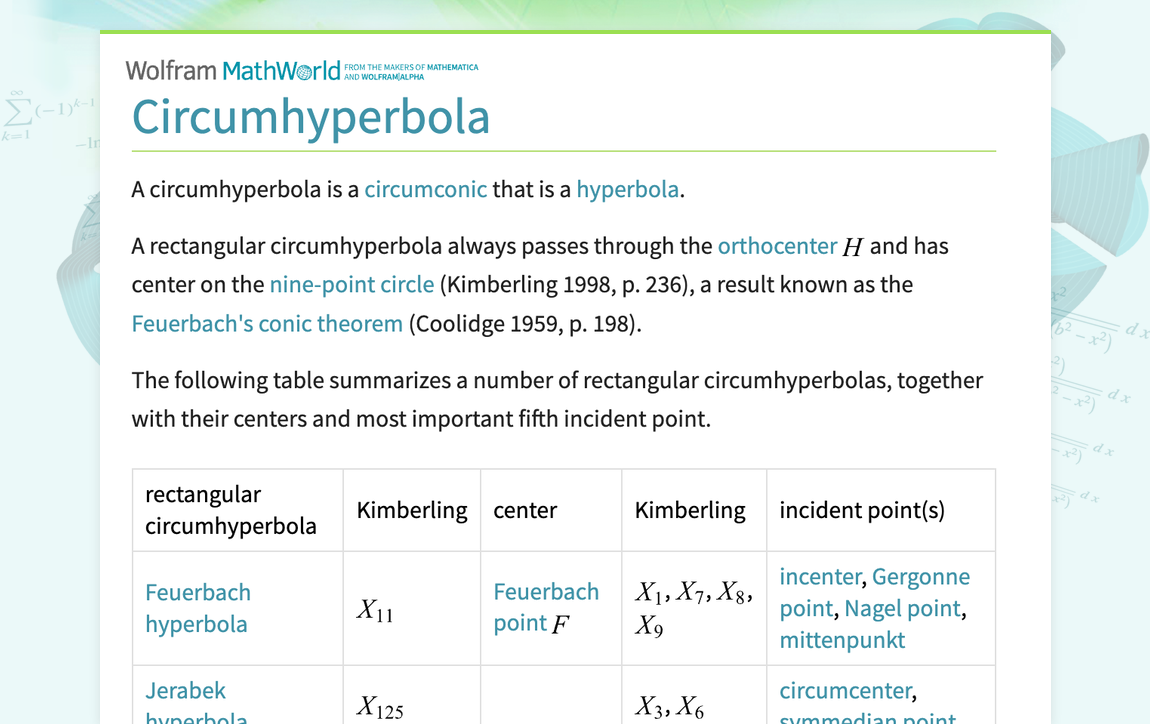 Circumhyperbola -- from Wolfram MathWorld