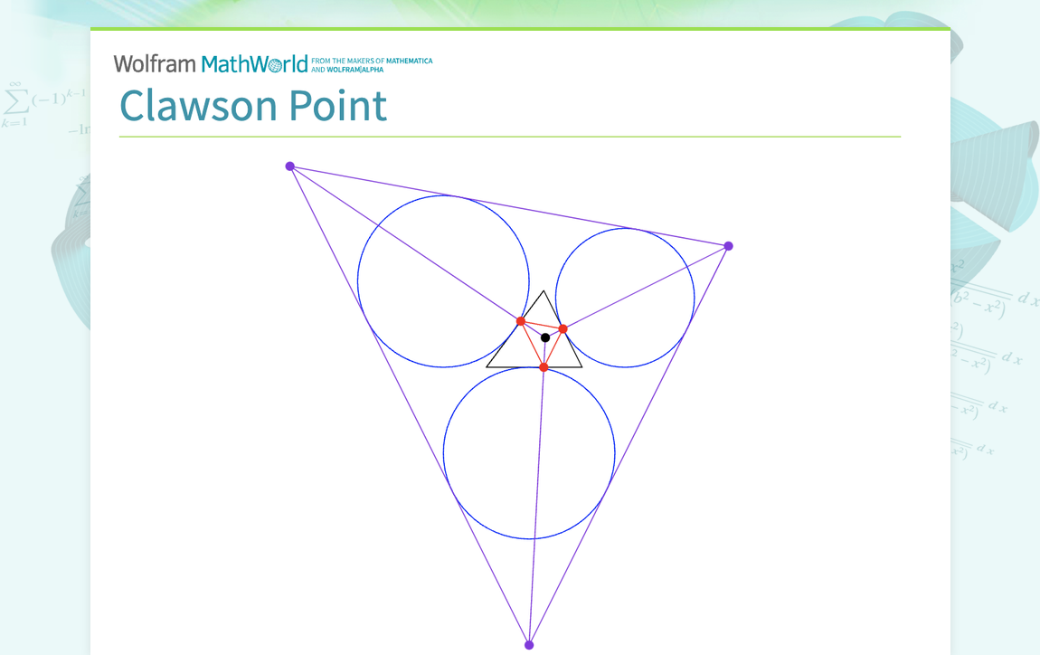 Clawson Point -- from Wolfram MathWorld