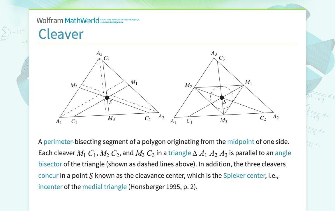 Cleaver -- from Wolfram MathWorld