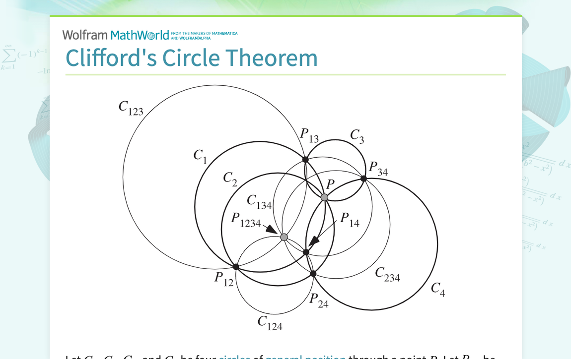 Clifford's Circle Theorem -- from Wolfram MathWorld