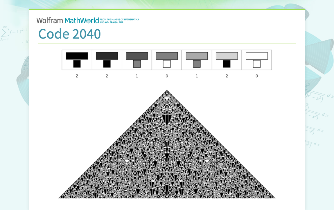Code 2040 -- from Wolfram MathWorld