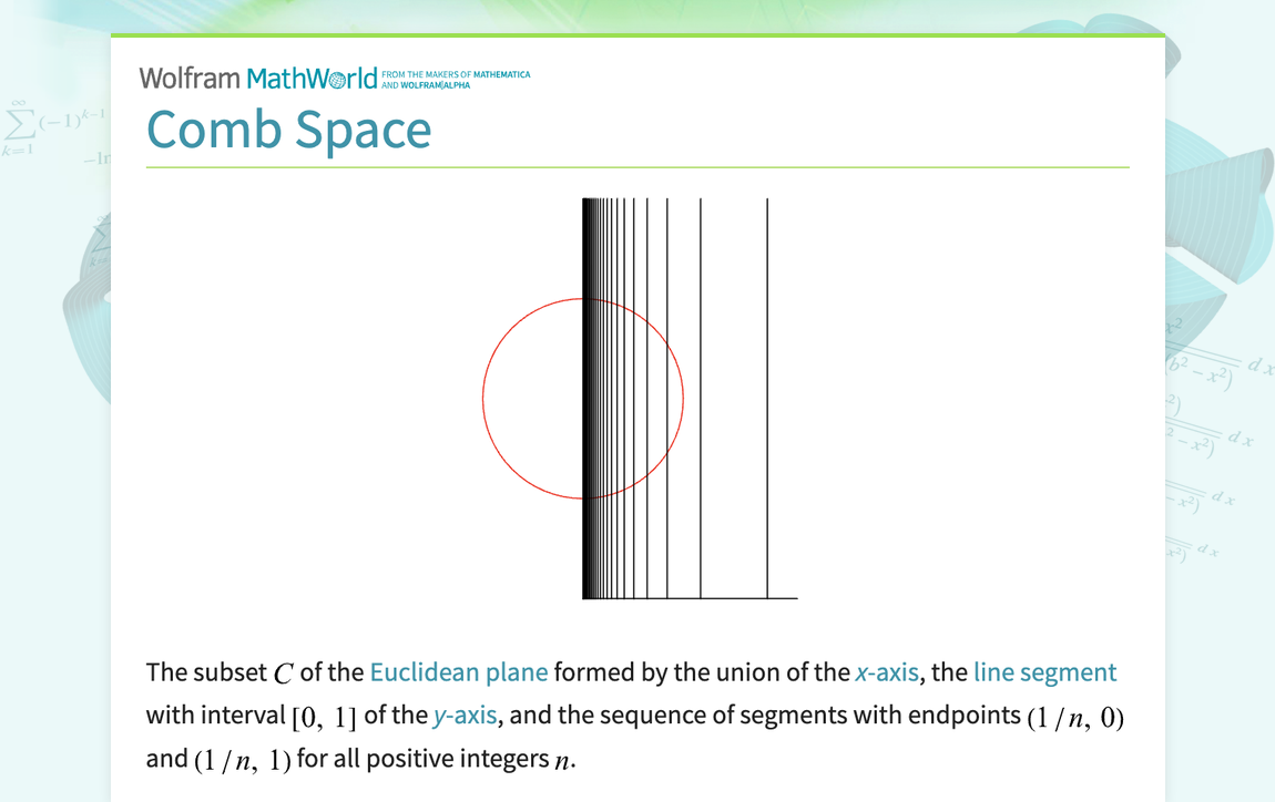 Comb Space -- from Wolfram MathWorld