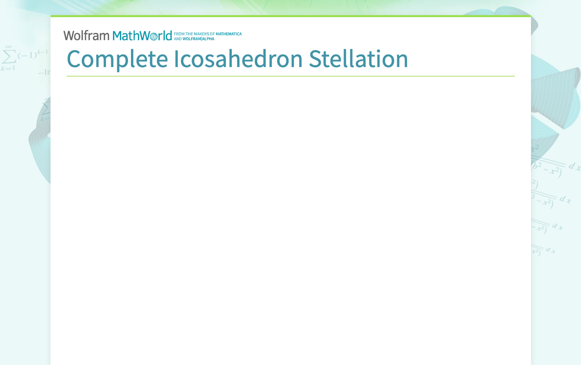 Complete Icosahedron Stellation -- from Wolfram MathWorld