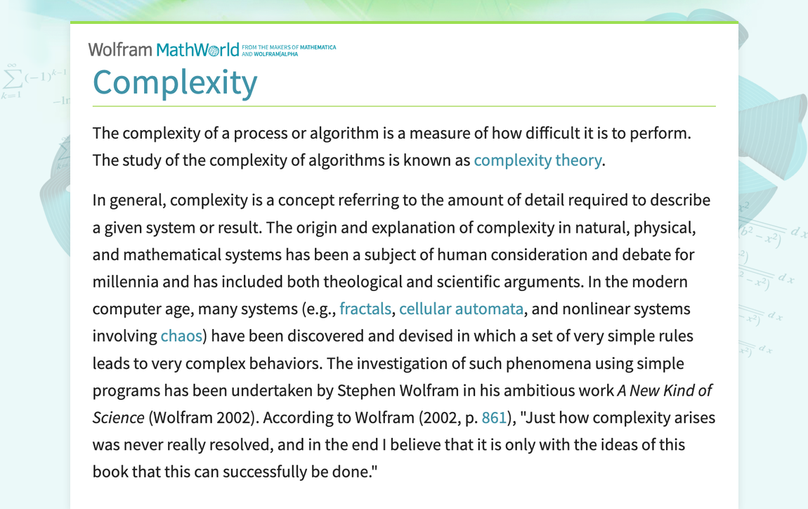 Complexity -- from Wolfram MathWorld