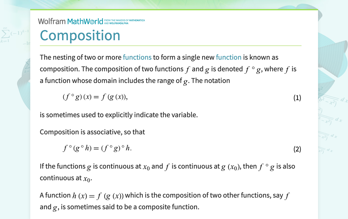 Composition -- from Wolfram MathWorld