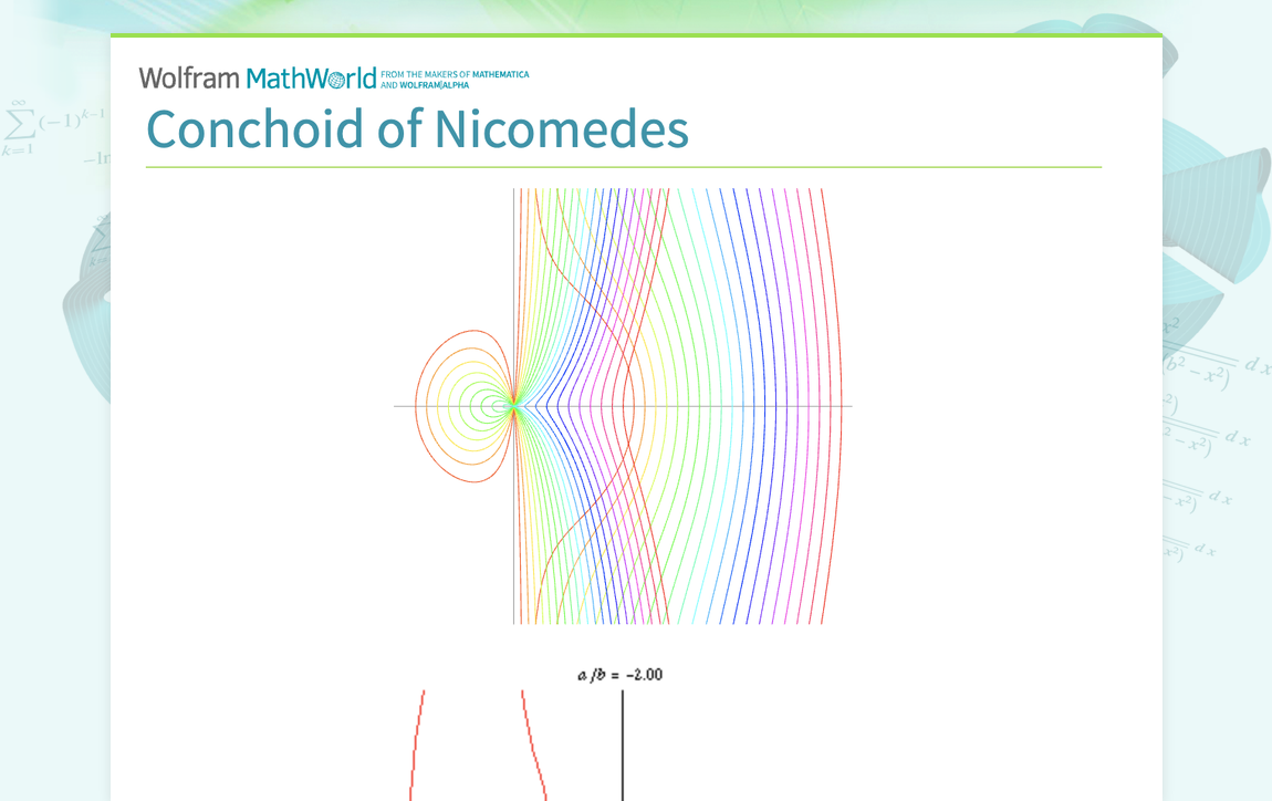 Conchoid of Nicomedes -- from Wolfram MathWorld
