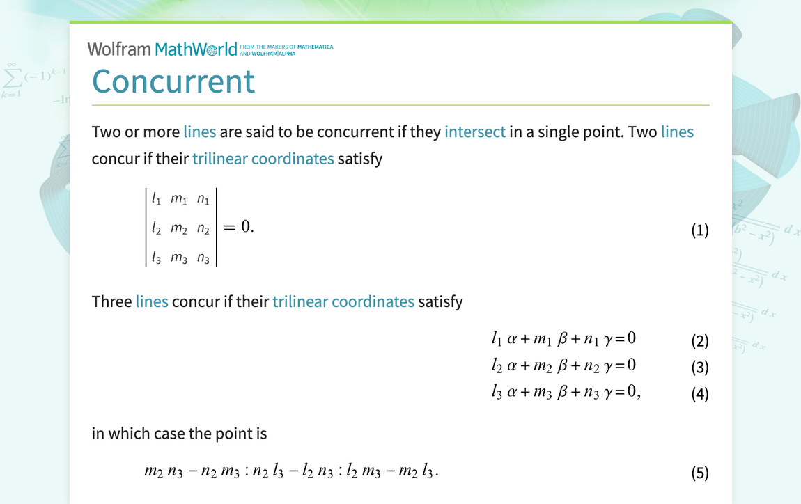 Concurrent -- from Wolfram MathWorld