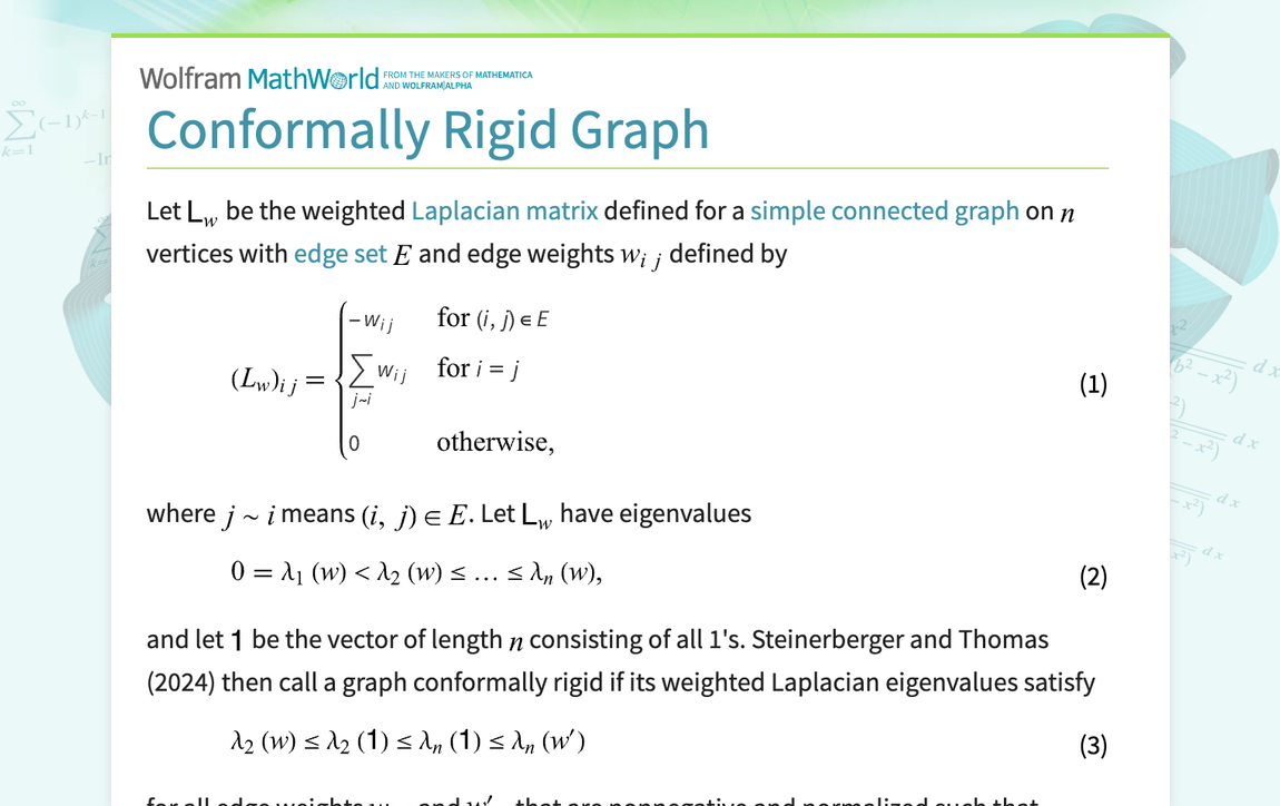 Conformally Rigid Graph -- from Wolfram MathWorld