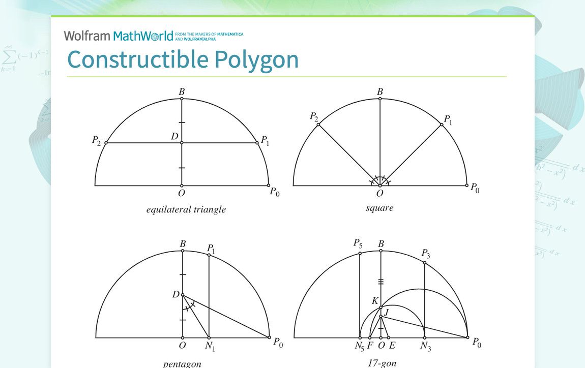 Constructible Polygon -- from Wolfram MathWorld