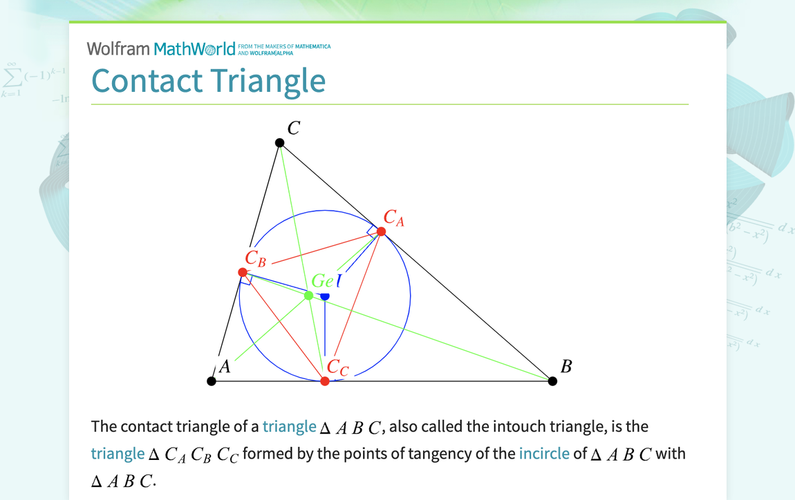 Contact Triangle -- from Wolfram MathWorld