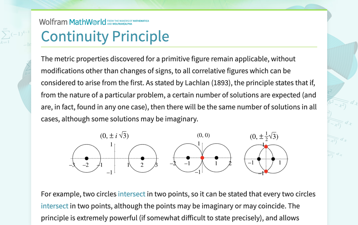 Continuity Principle Principle Of Continuity. Part 1. Theory.