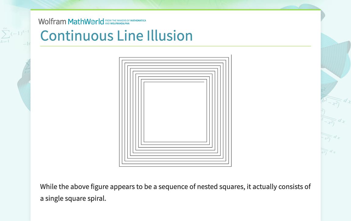 Continuous Line Illusion -- from Wolfram MathWorld