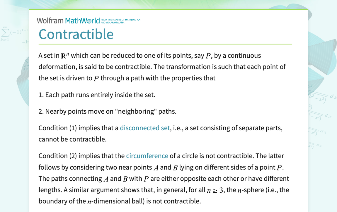 Contractible -- from Wolfram MathWorld