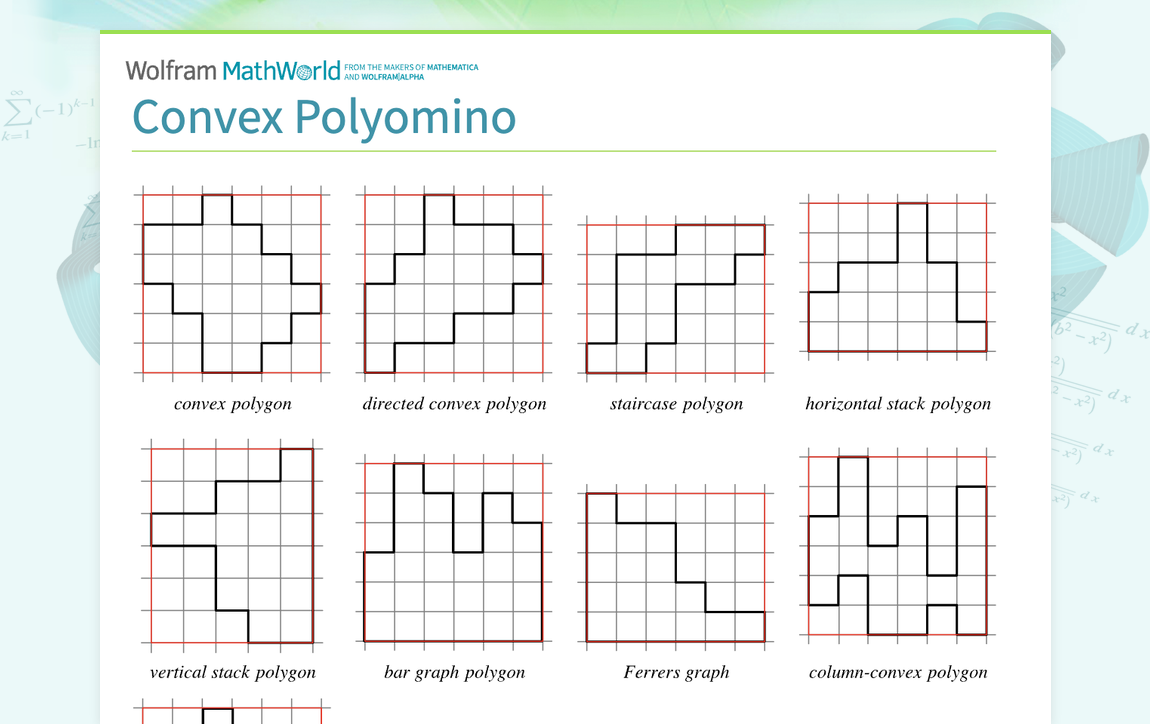 Convex Polyomino -- from Wolfram MathWorld