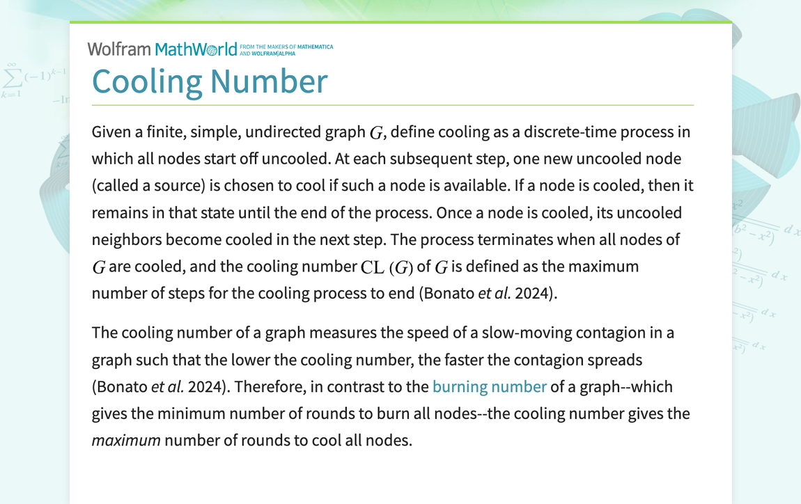 Cooling Number -- from Wolfram MathWorld