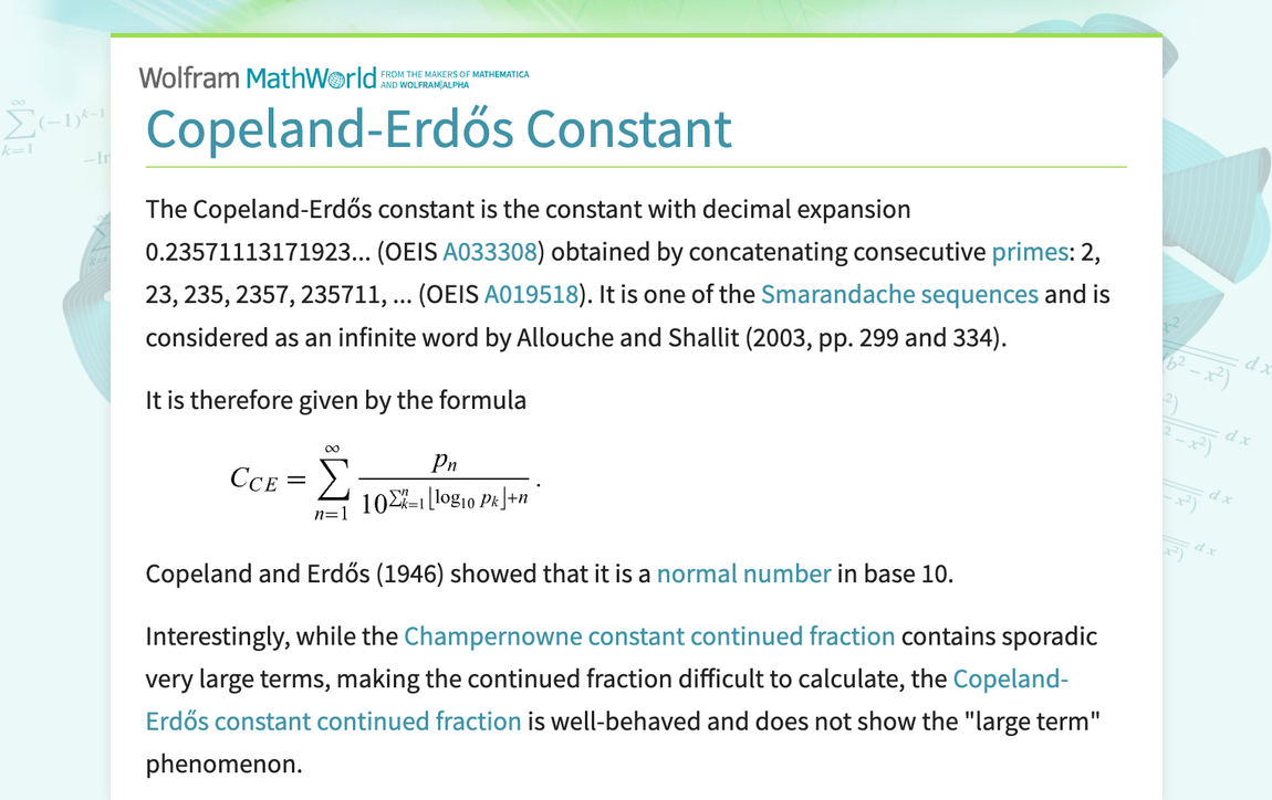 Copeland-Erdős Constant -- from Wolfram MathWorld