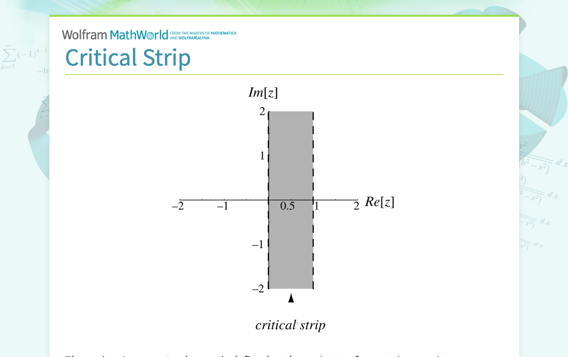 Critical Strip -- from Wolfram MathWorld