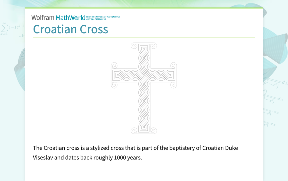 Croatian Cross -- from Wolfram MathWorld