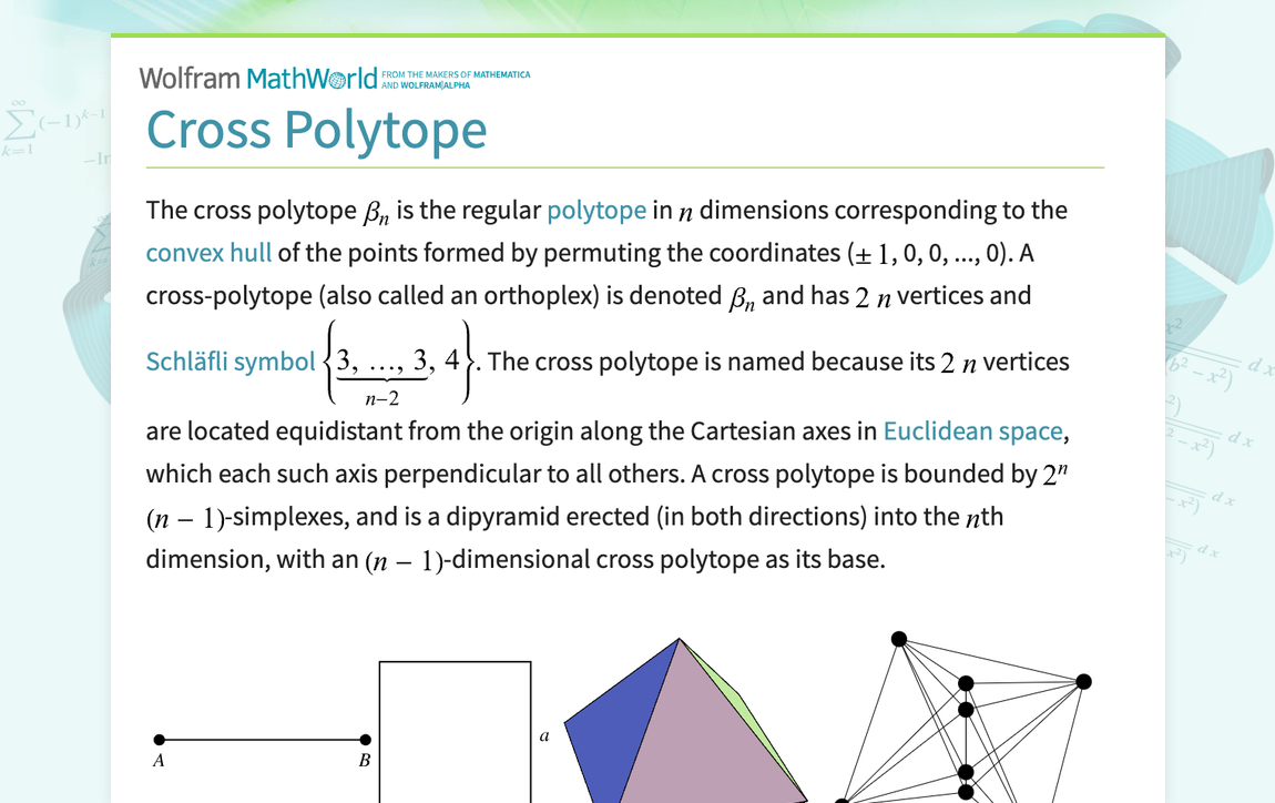 Cross Polytope -- from Wolfram MathWorld
