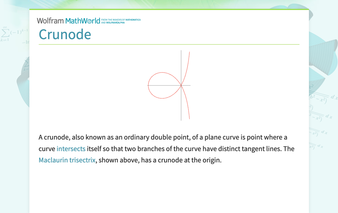 Crunode -- from Wolfram MathWorld