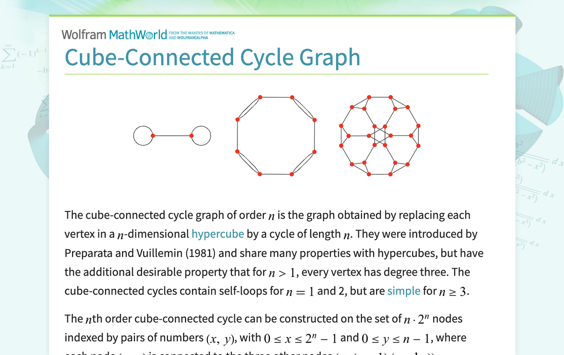 Cube Connected Cycle Graph From Wolfram Mathworld