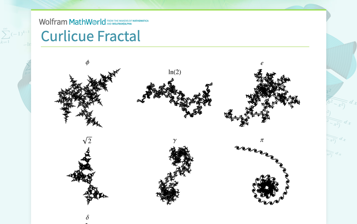 Curlicue Fractal -- from Wolfram MathWorld