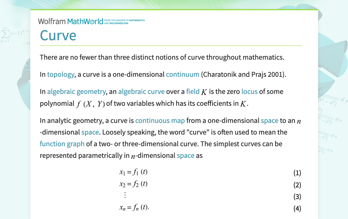 Curve -- from Wolfram MathWorld