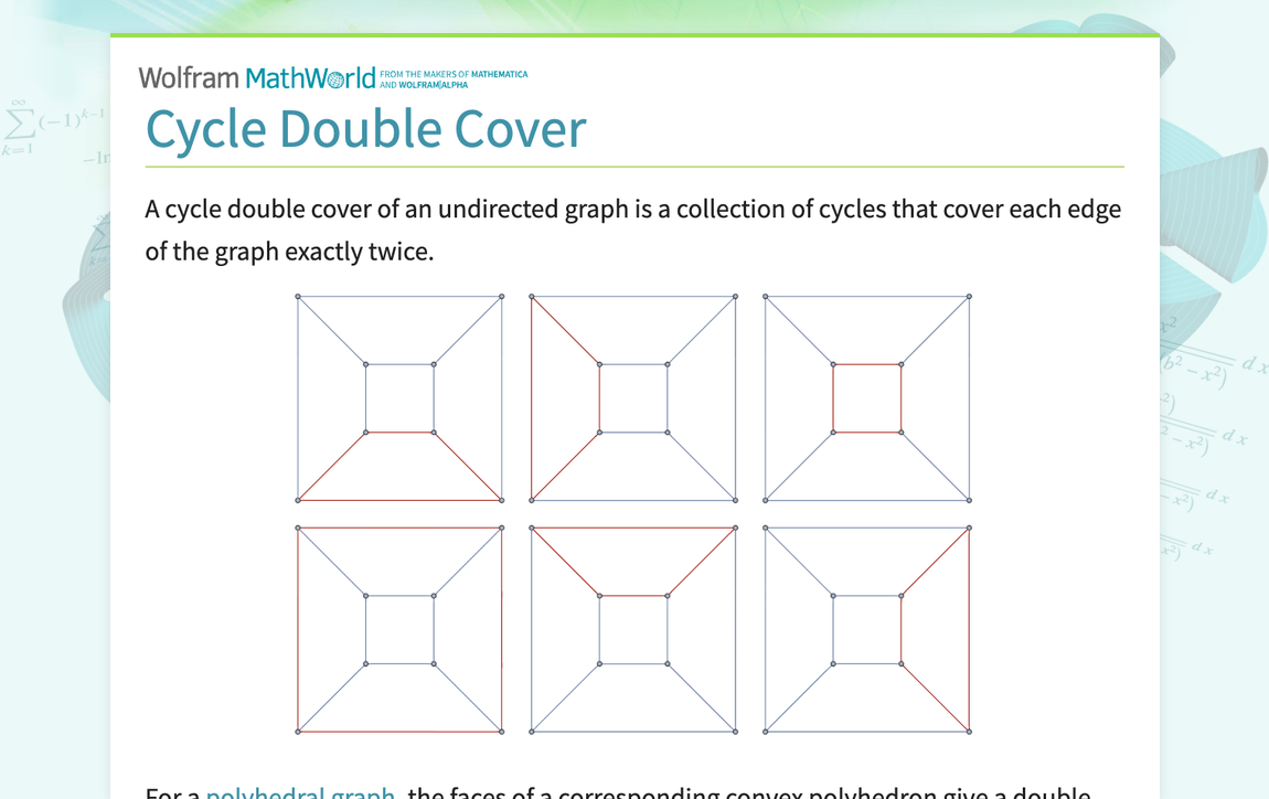 Cycle Double Cover -- from Wolfram MathWorld