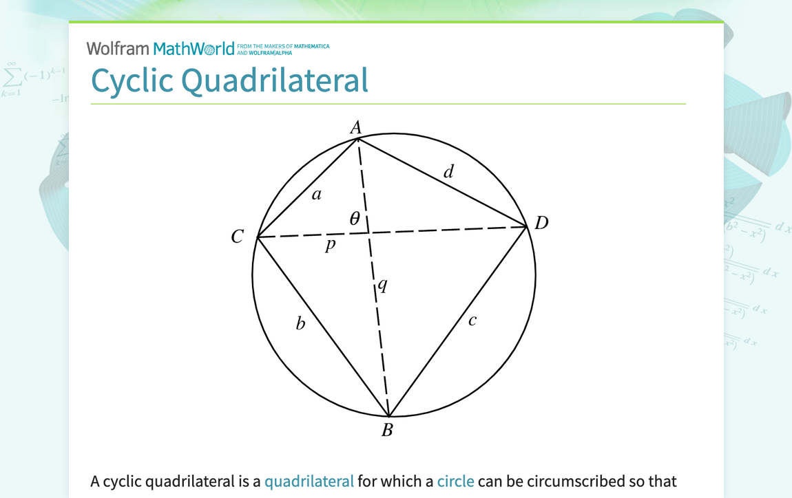 Quadrilateral Inscribed In A Circle Geometry Deciphering The Ratio