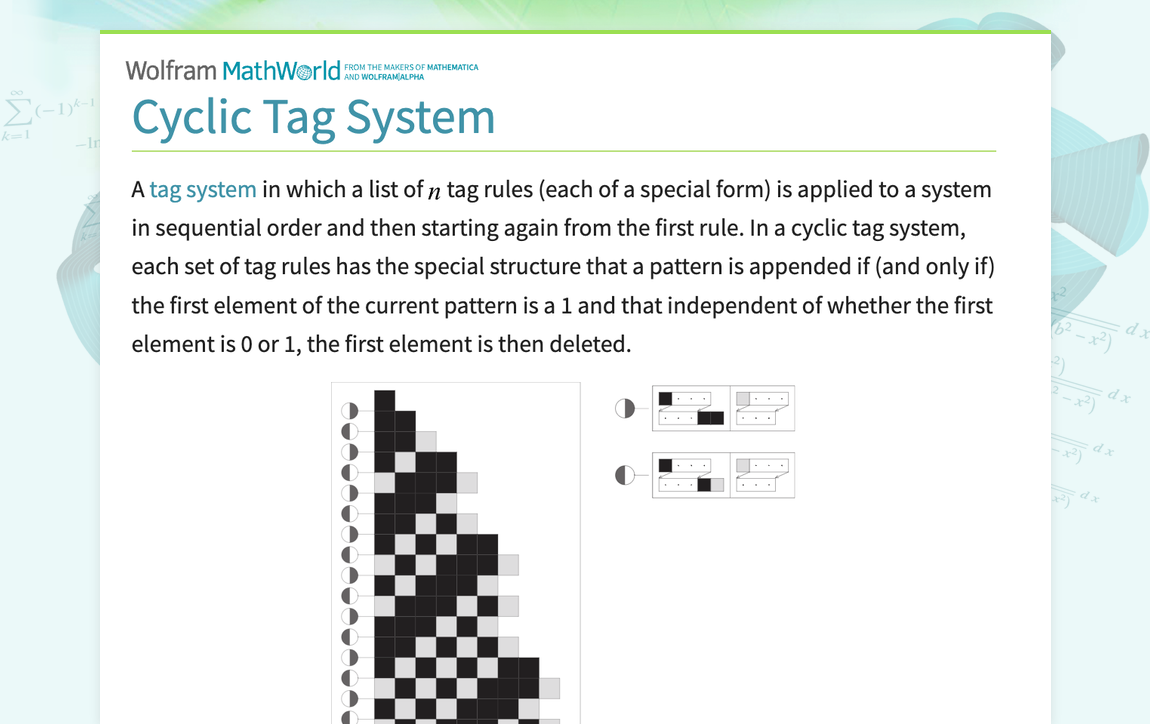 Cyclic Tag System -- from Wolfram MathWorld
