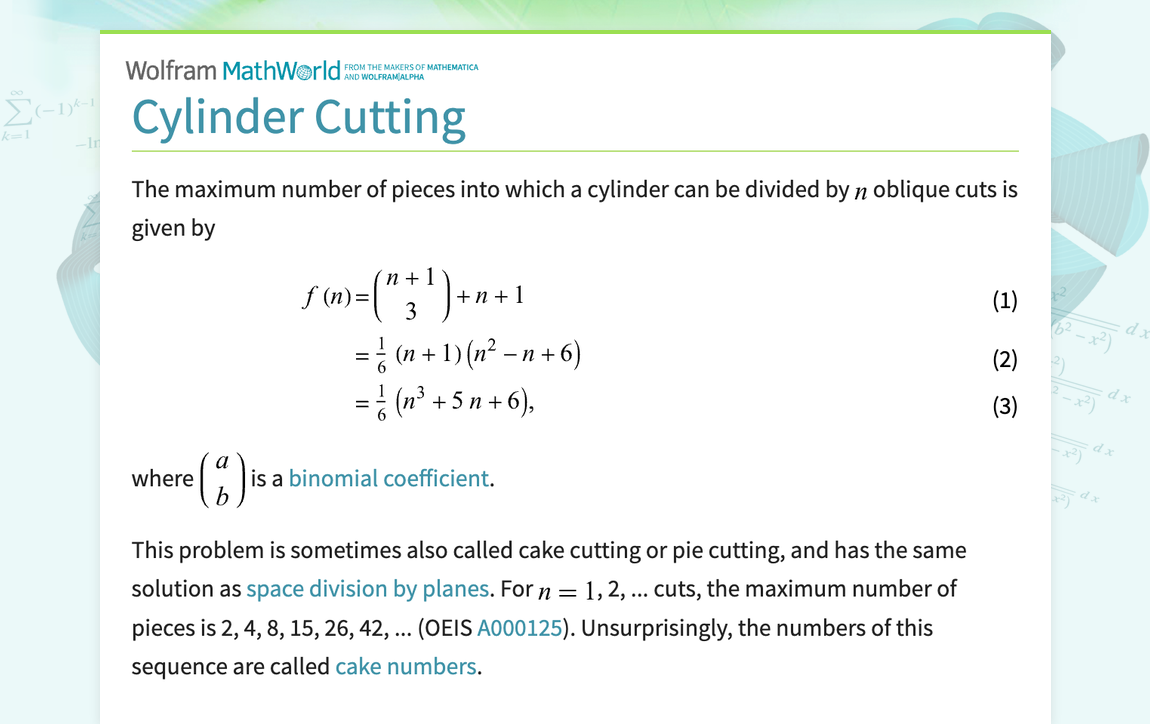 Cylinder Cutting -- from Wolfram MathWorld