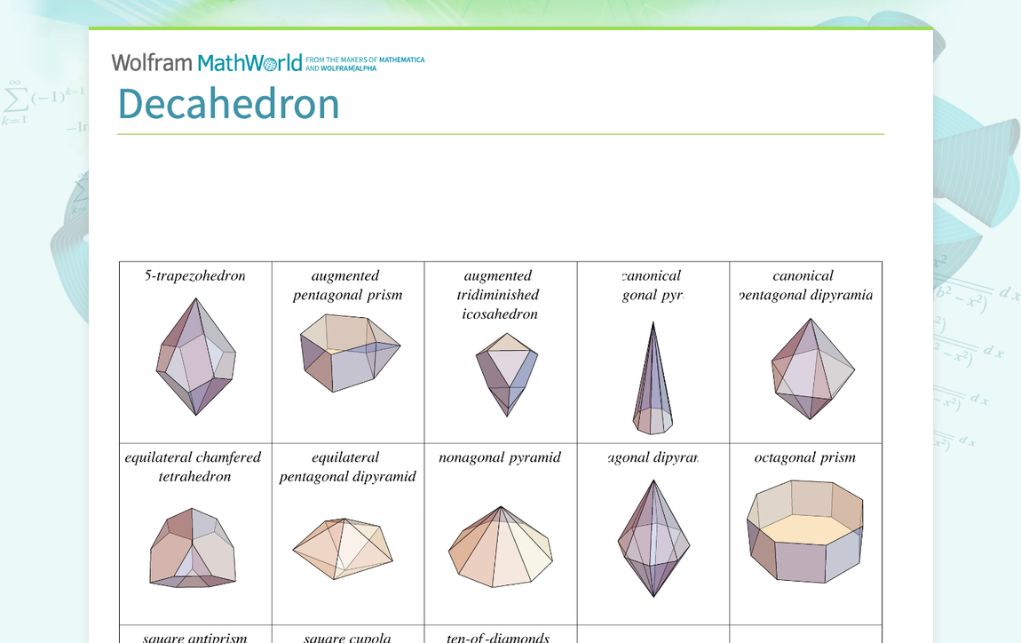 Decahedron -- from Wolfram MathWorld
