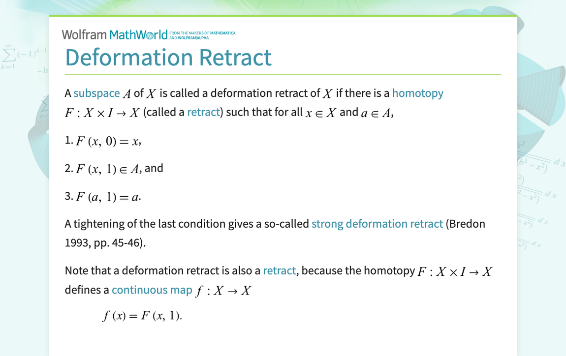 Deformation Retract -- from Wolfram MathWorld