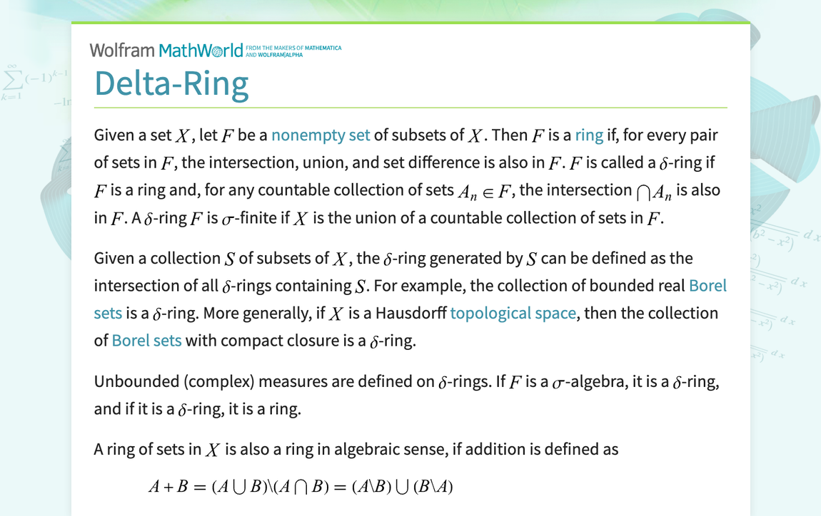 Delta-Ring -- from Wolfram MathWorld