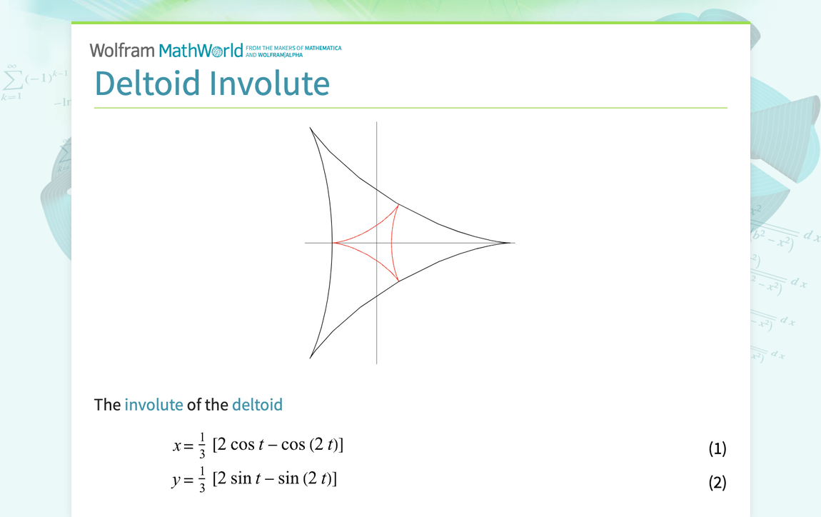 Deltoid Involute -- from Wolfram MathWorld
