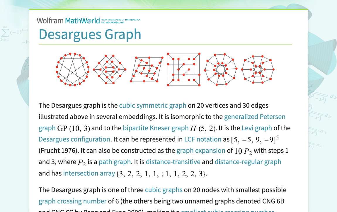 Desargues Graph -- from Wolfram MathWorld