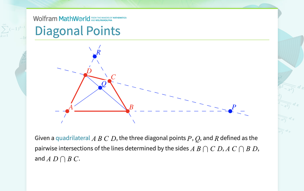 Diagonal Points -- from Wolfram MathWorld