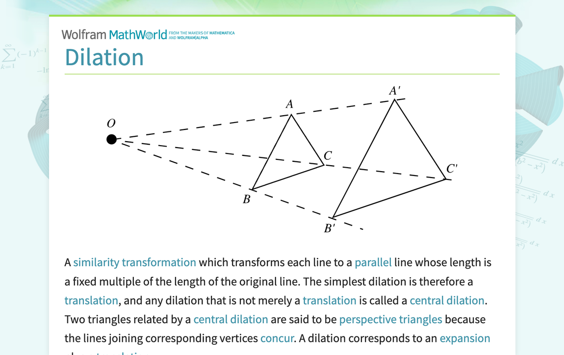 Dilation -- from Wolfram MathWorld