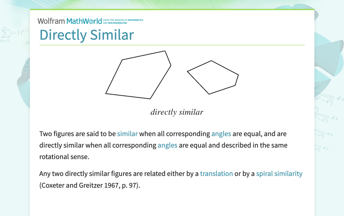 Directly Similar -- from Wolfram MathWorld