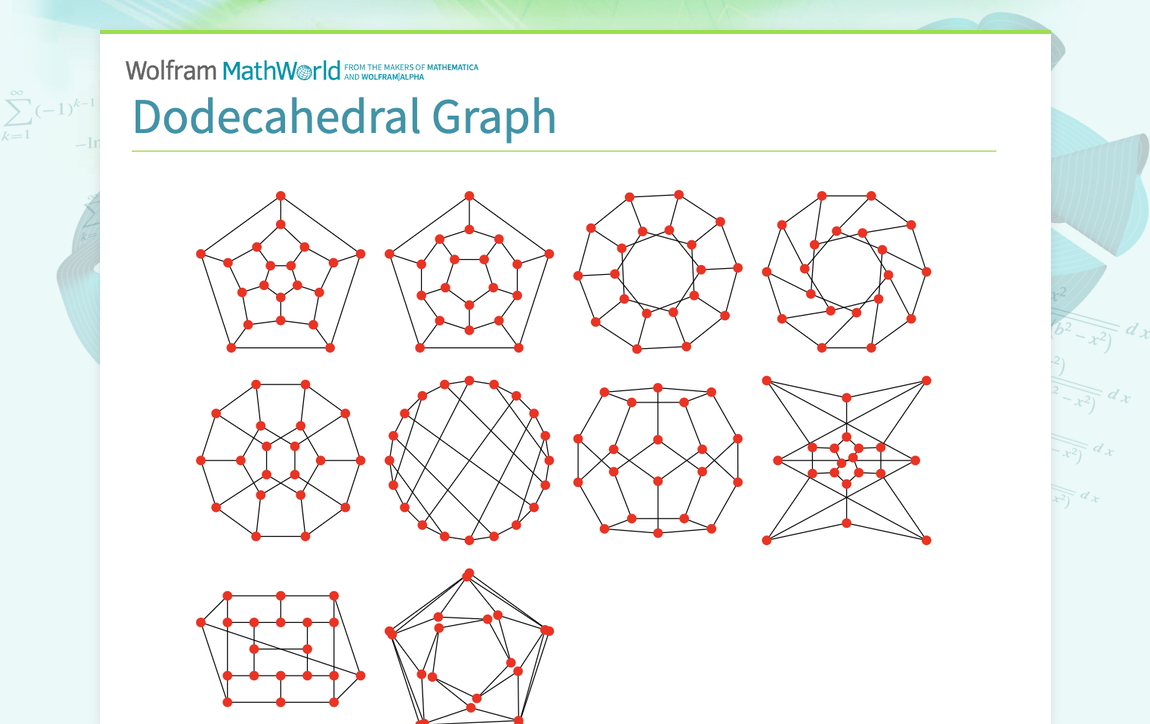 Dodecahedral Graph -- from Wolfram MathWorld