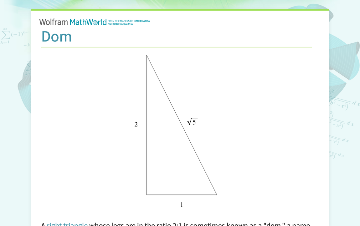 Dom -- from Wolfram MathWorld