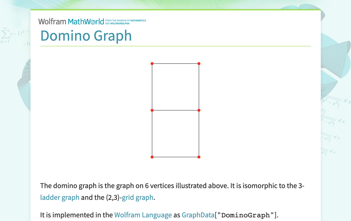Domino Graph -- from Wolfram MathWorld