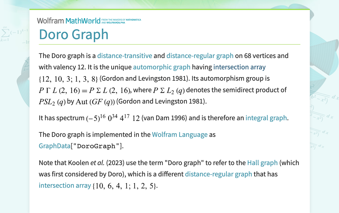 Doro Graph -- from Wolfram MathWorld