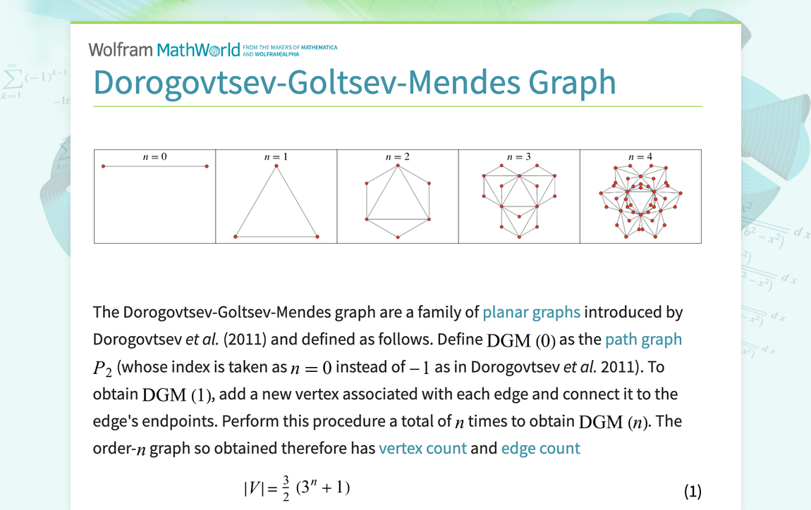 Dorogovtsev-Goltsev-Mendes Graph -- from Wolfram MathWorld